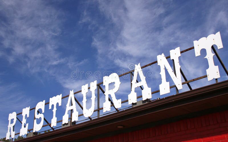 Restaurant sign stock photo. Image of light, wall, illuminated - 18442554