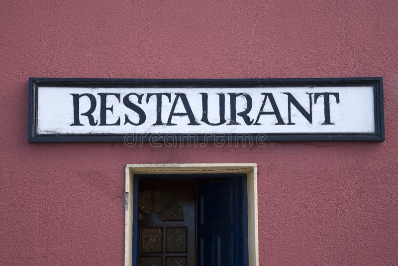 Restaurant Sign stock image. Image of wall, door, food - 63114089