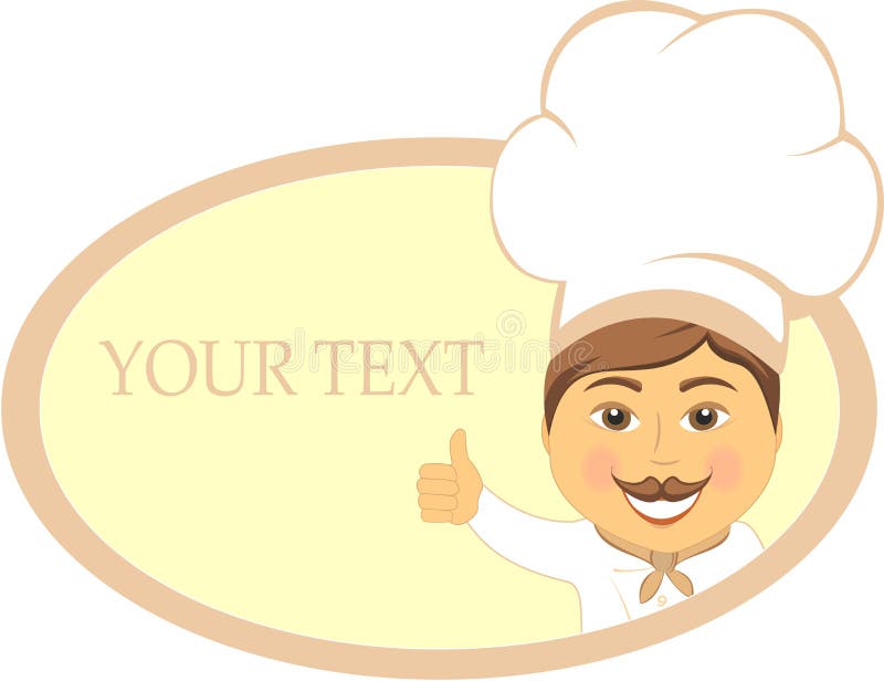 Restaurant Sign with Smile Cook Showing Thumb Up Stock Vector ...