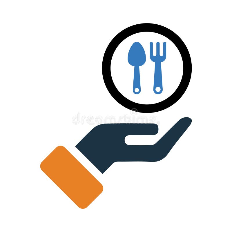 Restaurant, Spoon, Fork, Hand, Spoon and Fork on Hand Icon Stock Vector ...