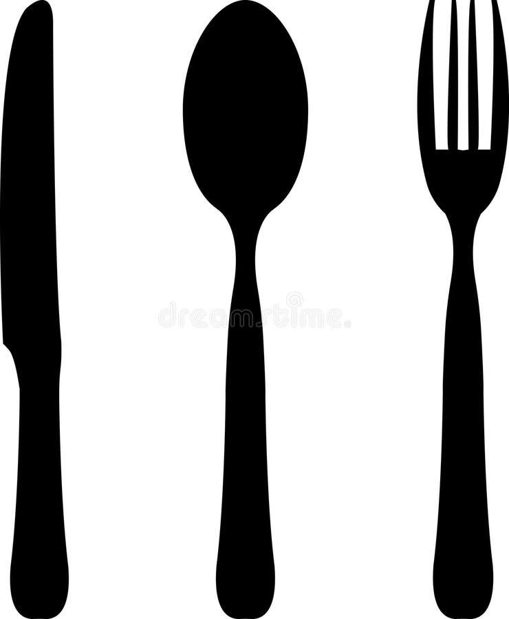 Restaurant Spoon, Fork Spoon, Dinner Knife, Spoon Set Stock Vector ...