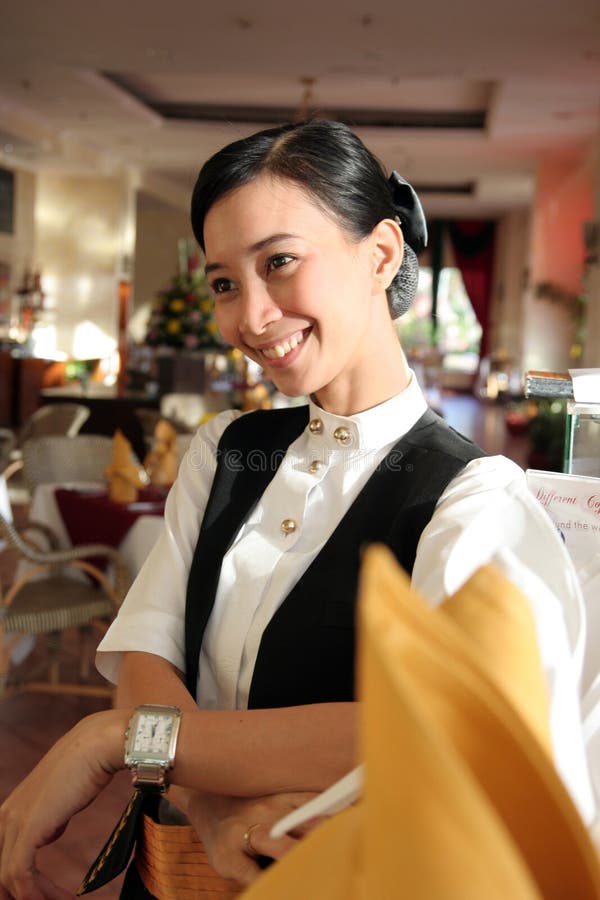 Beautiful restaurant staff stock photo. Image of waitress - 5368020