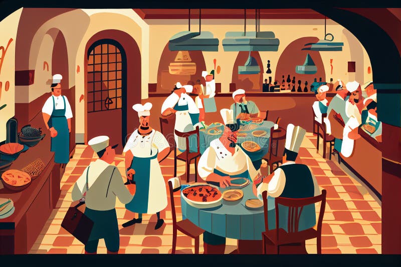 Kitchen Staff Working Stock Illustrations – 453 Kitchen Staff Working ...