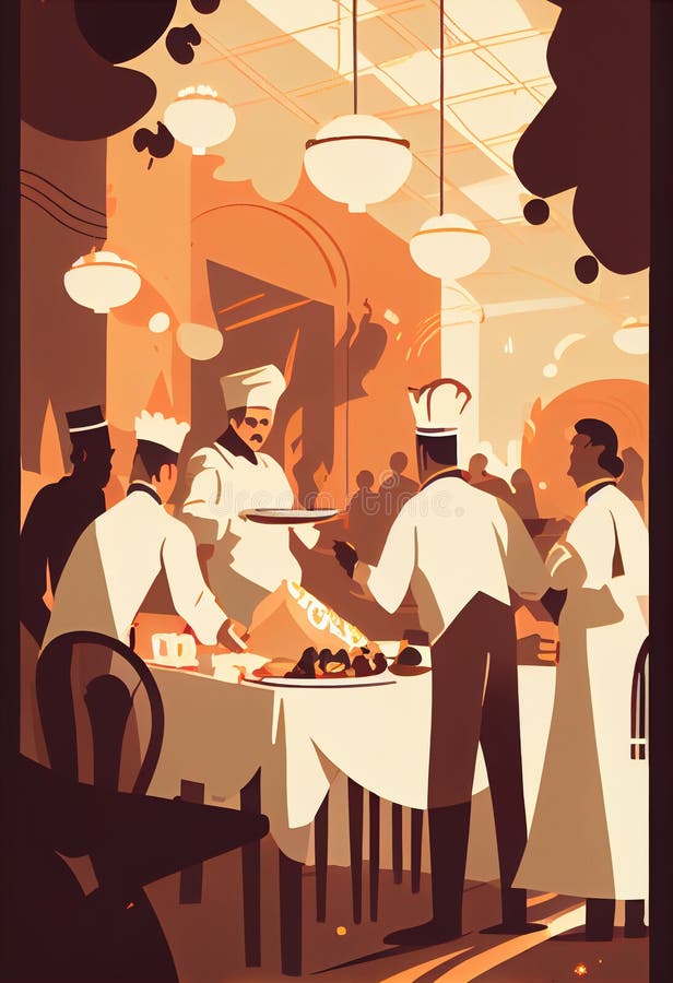 Restaurant Staff Working in the Kitchen. AI Generated Stock ...