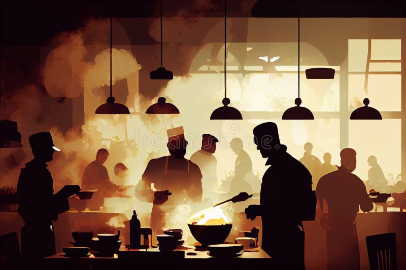 Kitchen Staff Working Stock Illustrations – 453 Kitchen Staff Working ...
