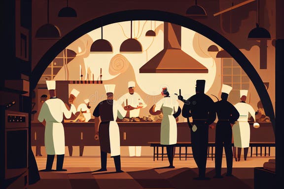 Restaurant Staff Working in the Kitchen. AI Generated Stock ...