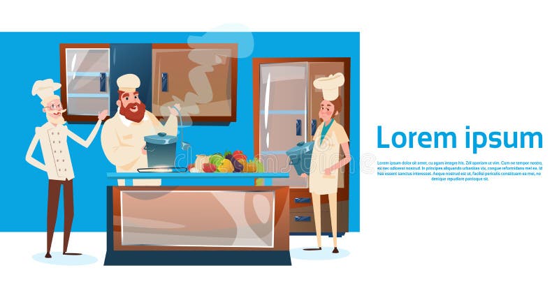 Restaurant Stuff Cook and Waiters in Saucepan Service Mix Race Group ...