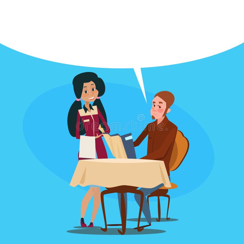 Restaurant Stuff Waitress Serving Client Mix Race People Cafe Interior ...