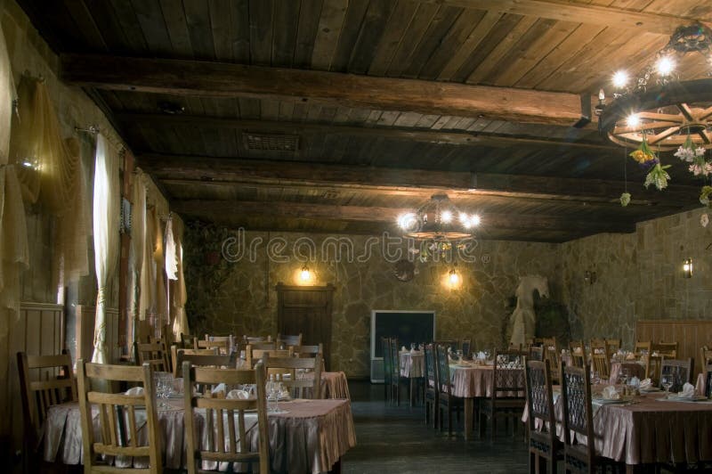 Restaurant in the Style of Castle Stock Photo - Image of wall, wooden ...
