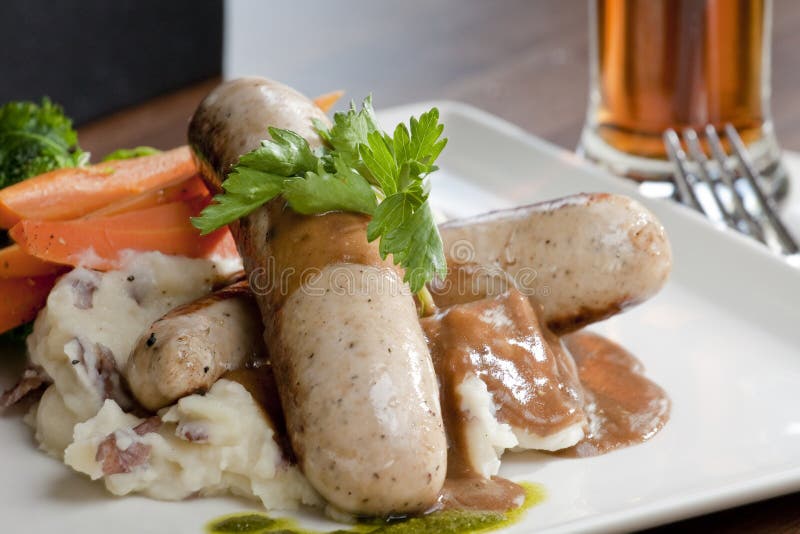 Restaurant Style Sausage Plate Stock Image - Image of food, sausages ...