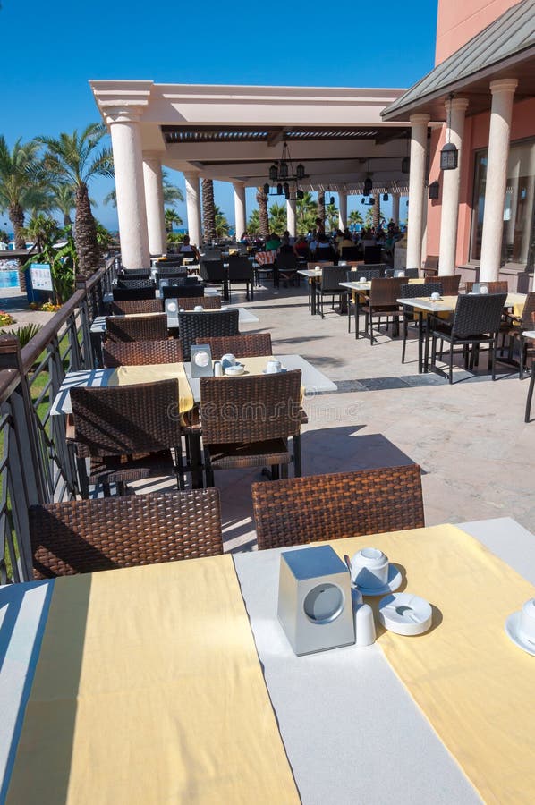 Restaurant on Sundeck at Turkish Hotel Editorial Stock Photo - Image of ...