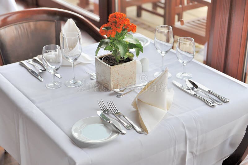 Restaurant table for two stock image. Image of place - 10320405