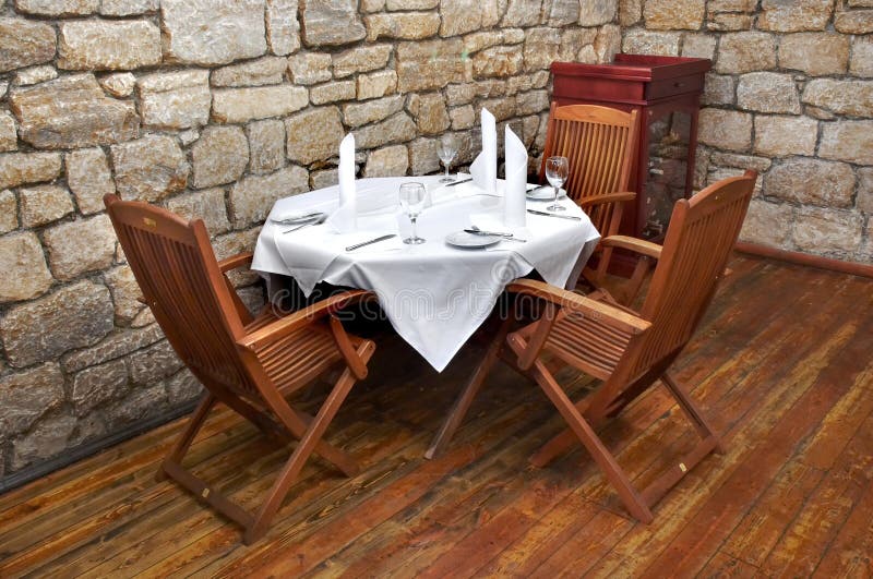 Restaurant table stock image. Image of culinary, comfortable - 1342649