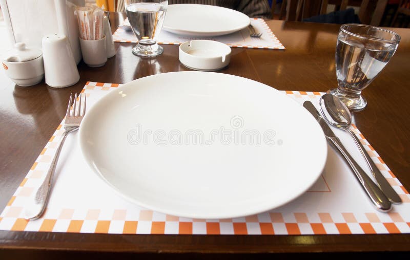 Restaurant table stock image. Image of place, platter - 4503559
