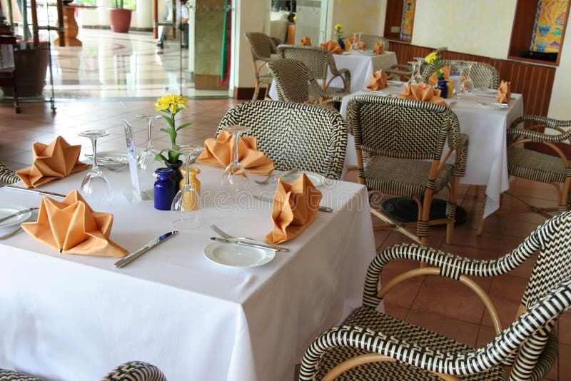 Restaurant table stock image. Image of breakfast, spoon - 4795337