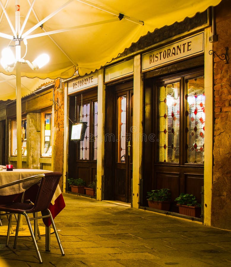 Restaurant Table in an Italian Square Stock Photo - Image of cafe ...