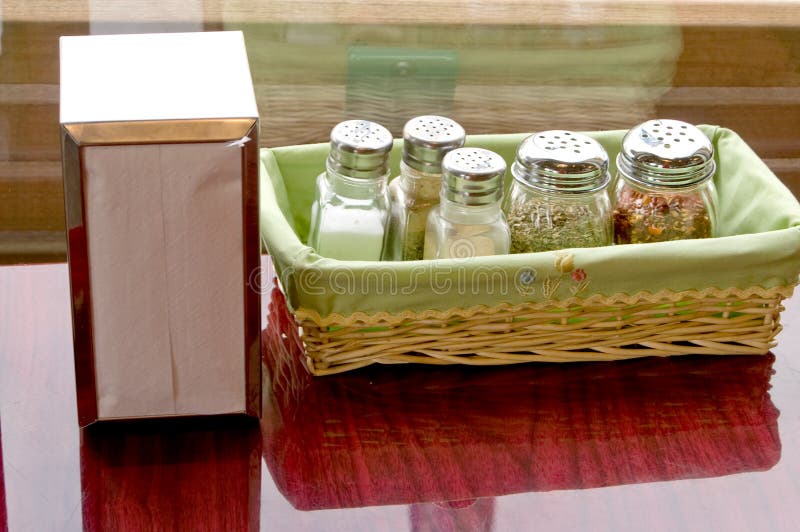 Restaurant Table Items stock photo. Image of holder, parmesan - 5193722