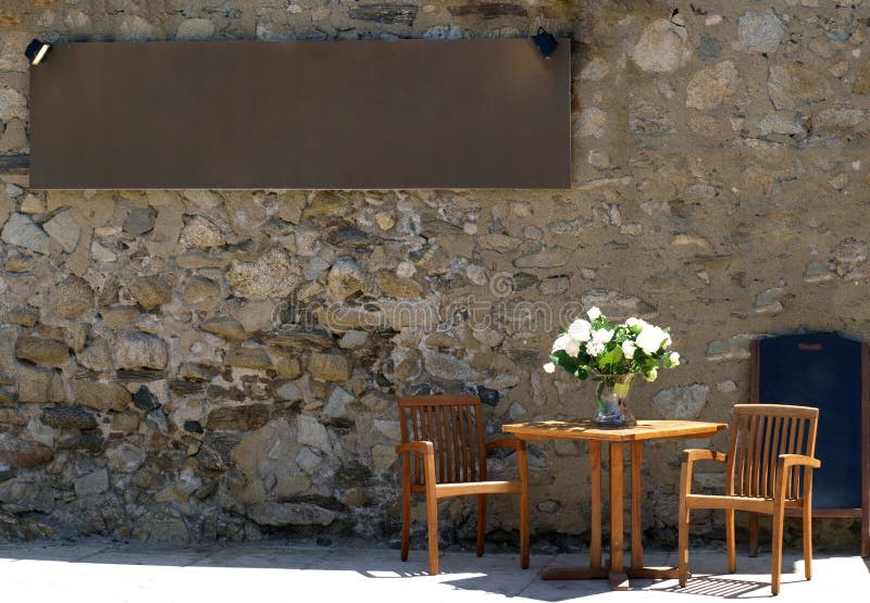 Restaurant with Table Outside Stock Image - Image of romantic, antique ...