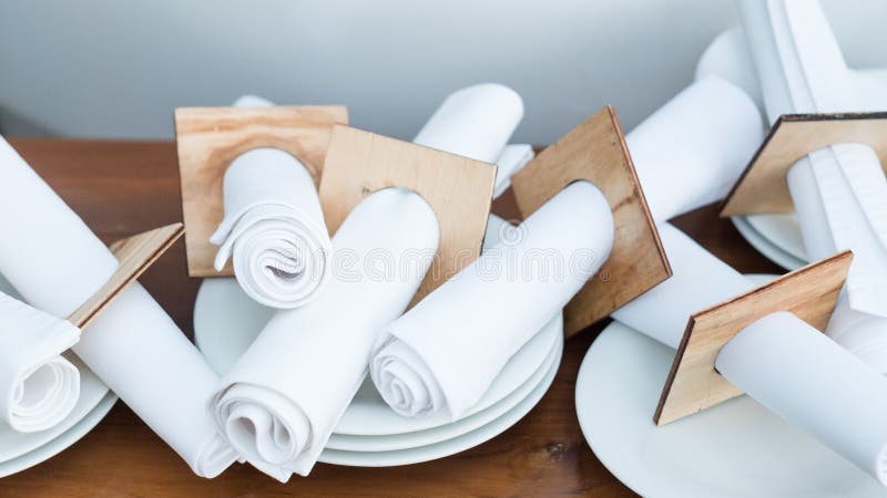 Restaurant Table Setting Napkin Arrangement Decor Stock Image - Image ...