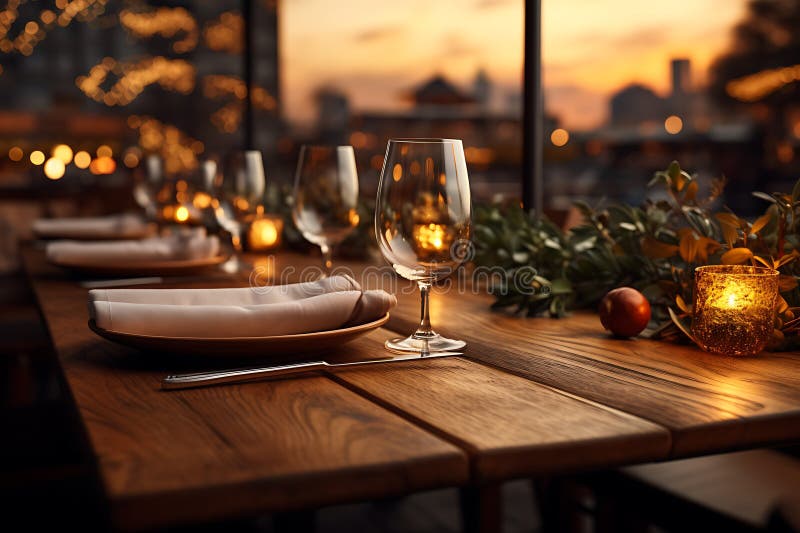 Restaurant Table Setting. Table Served for Lunch or Dinner Stock ...