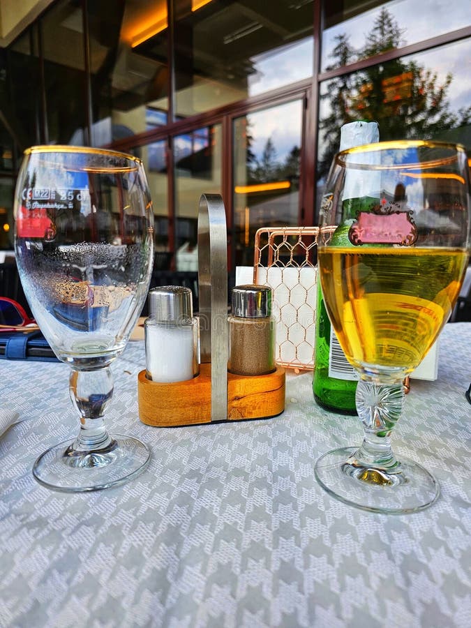 Restaurant Table at a Terrace in Sinaia Stock Photo - Image of ...