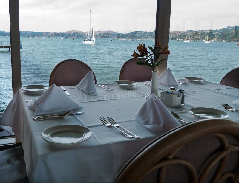 Restaurant table with view stock image. Image of tourism - 65646677