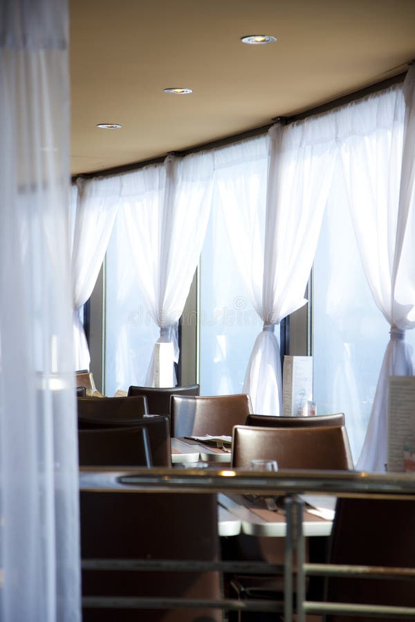Restaurant tables stock image. Image of windows, curtain - 10864523