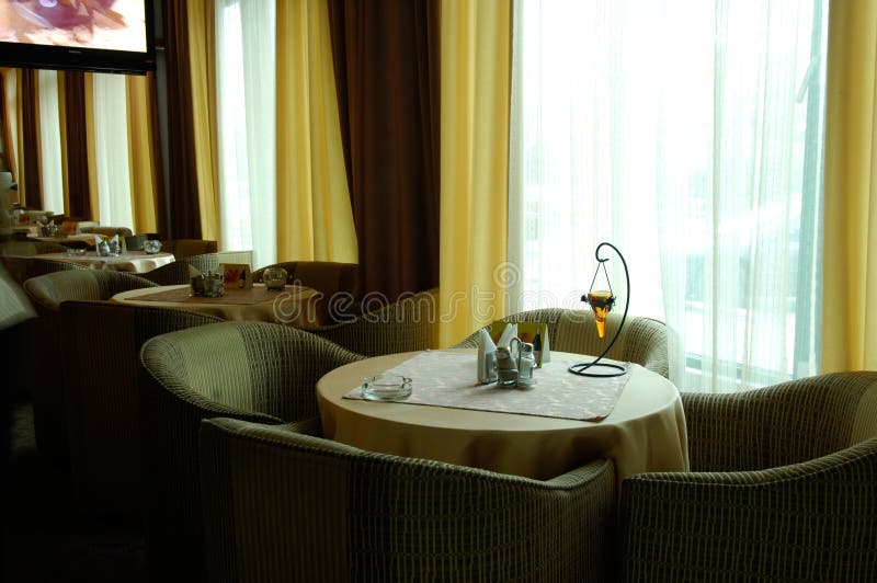 Restaurant with tables stock photo. Image of interior - 21157114