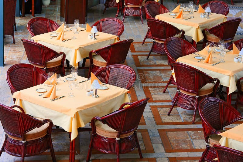 Restaurant tables stock image. Image of chairs, tableware - 8830577