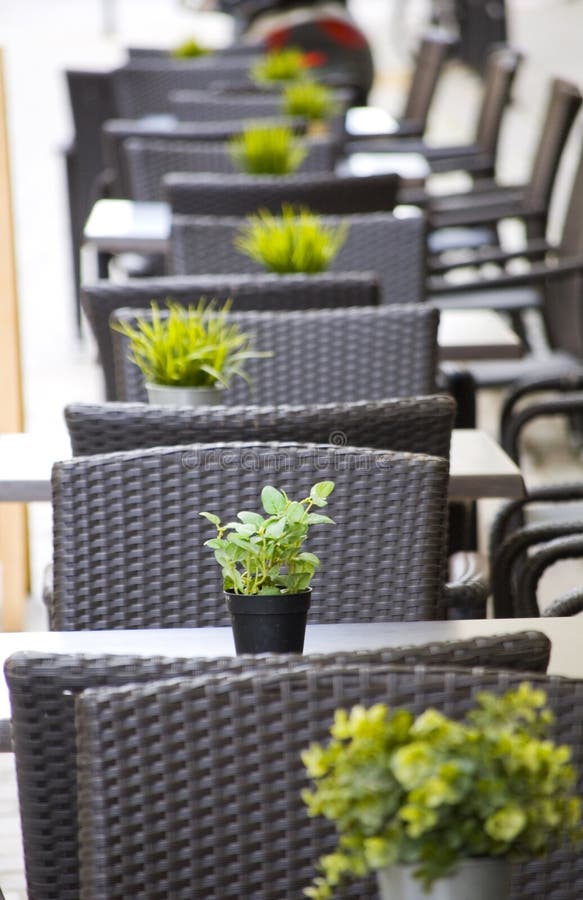 Restaurant Tables Outside - Selective Focus. Stock Photo - Image of ...
