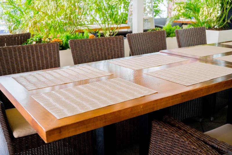 Restaurant Tables on the Veranda Stock Image - Image of white, morning ...