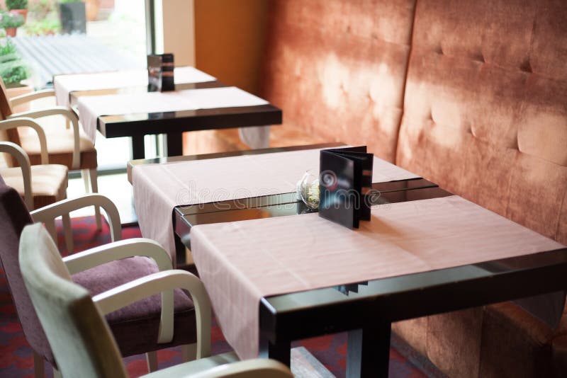 Restaurant Tables by the Window Stock Image - Image of interior ...