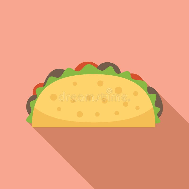 Restaurant Taco Icon Flat Vector. Mexican Food Stock Vector ...