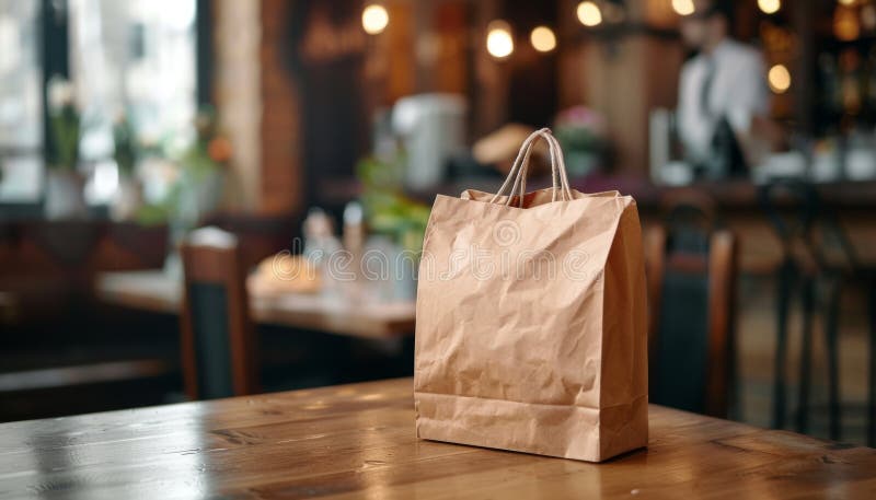 Restaurant Takeout Order in Brown Paper Bag with Generative Ai Concept ...