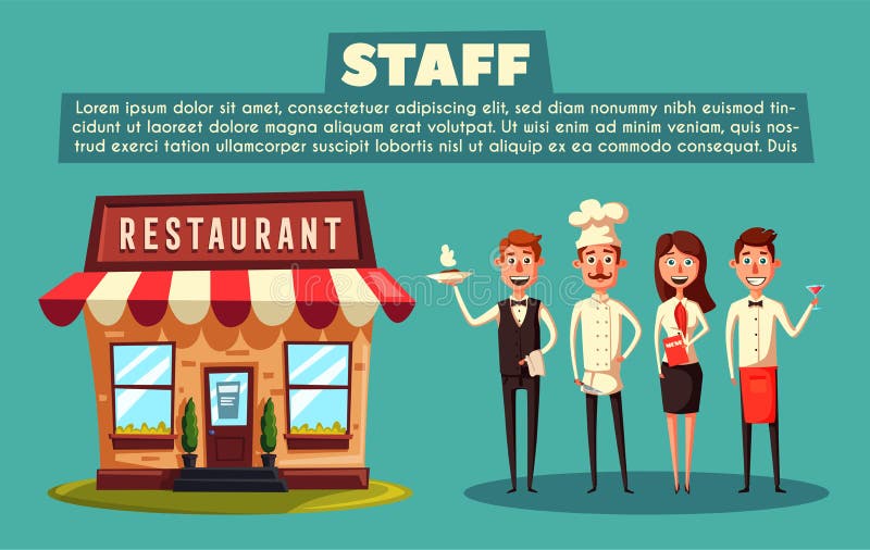 Restaurant Team. Cartoon Vector Illustration. Stock Vector ...
