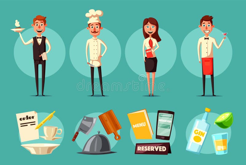 Cartoon Restaurant Manager