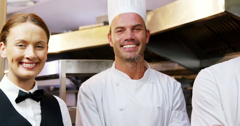 Restaurant Team Posing Together Smiling at Camera Stock Video - Video ...