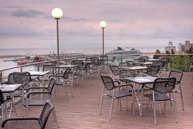 Restaurant terrace stock photo. Image of city, cafe, lamps - 11280868