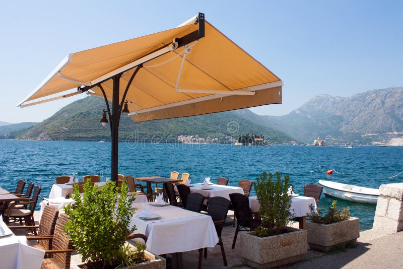 Restaurant terrace stock image. Image of summer, europe - 79916511