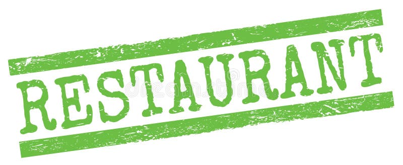 RESTAURANT Text on Green Lines Stamp Sign Stock Illustration ...