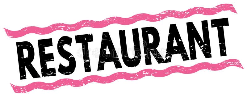 RESTAURANT Text on Pink-black Lines Stamp Sign Stock Illustration ...