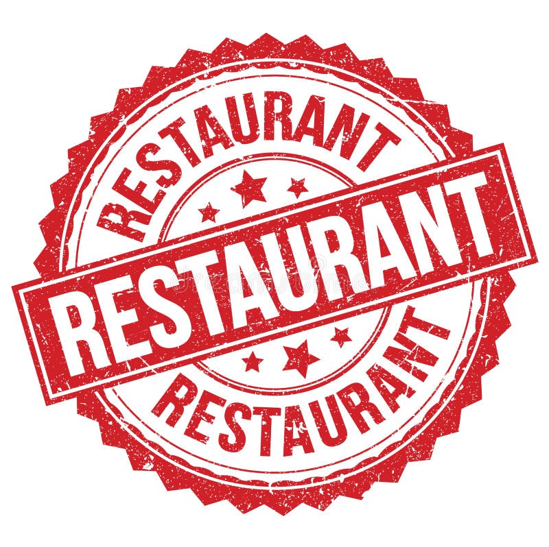 RESTAURANT Text on Red Round Stamp Sign Stock Illustration ...