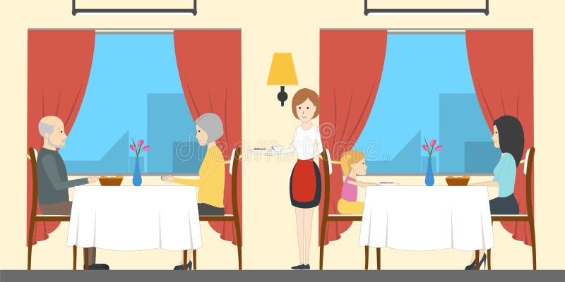 Restaurant in train. stock vector. Illustration of restaurant - 91649640