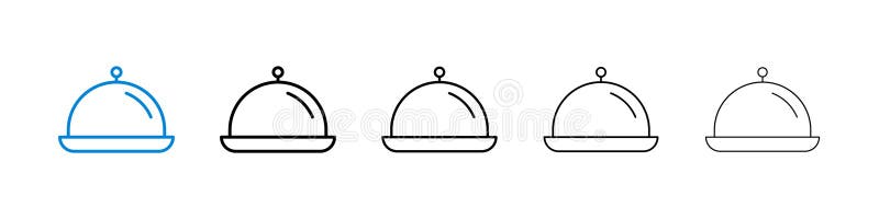Restaurant Tray Line Icon Isolated on White Background Stock Vector ...