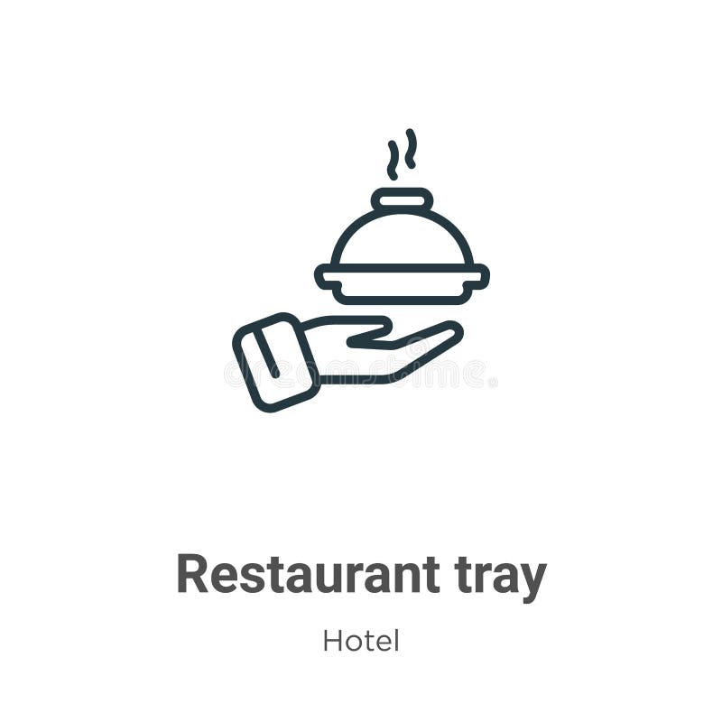 Restaurant Tray Outline Vector Icon. Thin Line Black Restaurant Tray ...