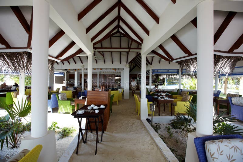 Restaurant in Tropical Resort Stock Image - Image of beverage, diner ...
