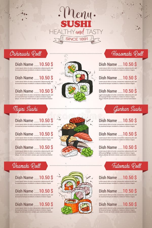 Restaurant Vertical Color Menu Stock Vector - Illustration of card ...