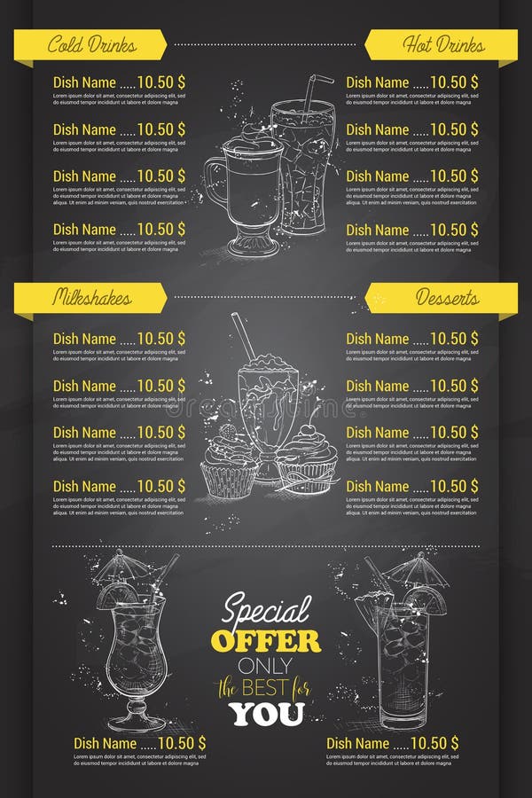 Restaurant Vertical Color Menu Stock Vector - Illustration of card ...