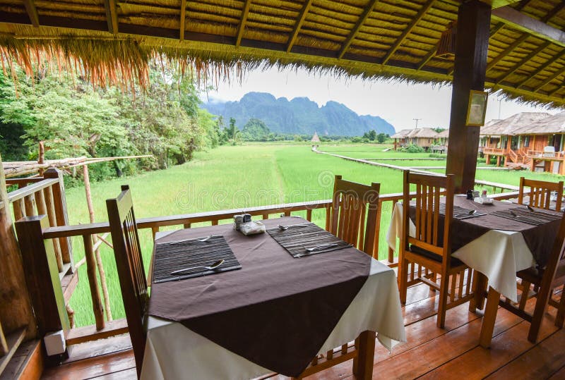 Restaurant the view nature stock photo. Image of mountain - 97382570