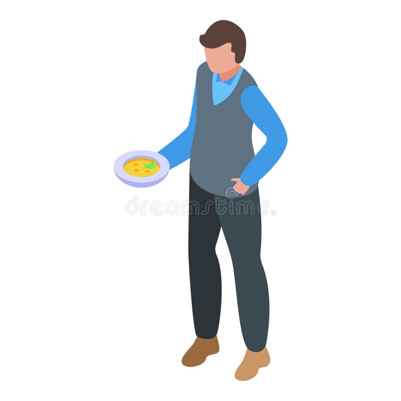 Restaurant Waiter Icon Isometric Vector. Smiling Cafe Employee Stock ...
